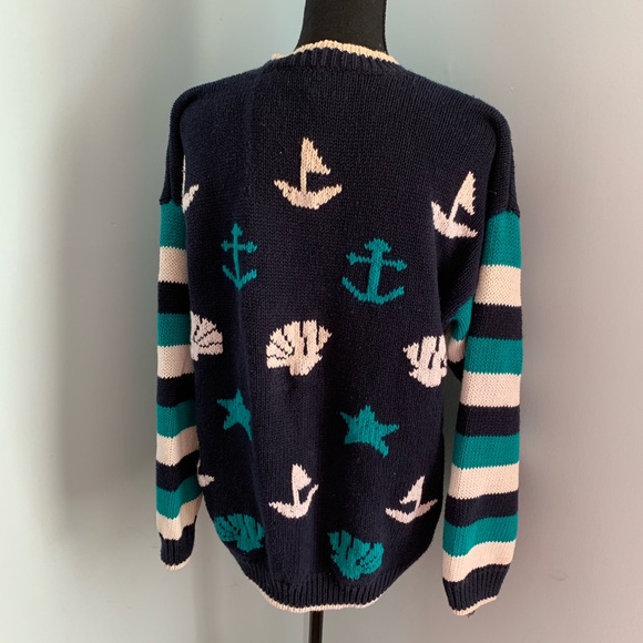 Vintage | Sweaters | Vintage Nautical Sweater Anchor Shells | Poshmark